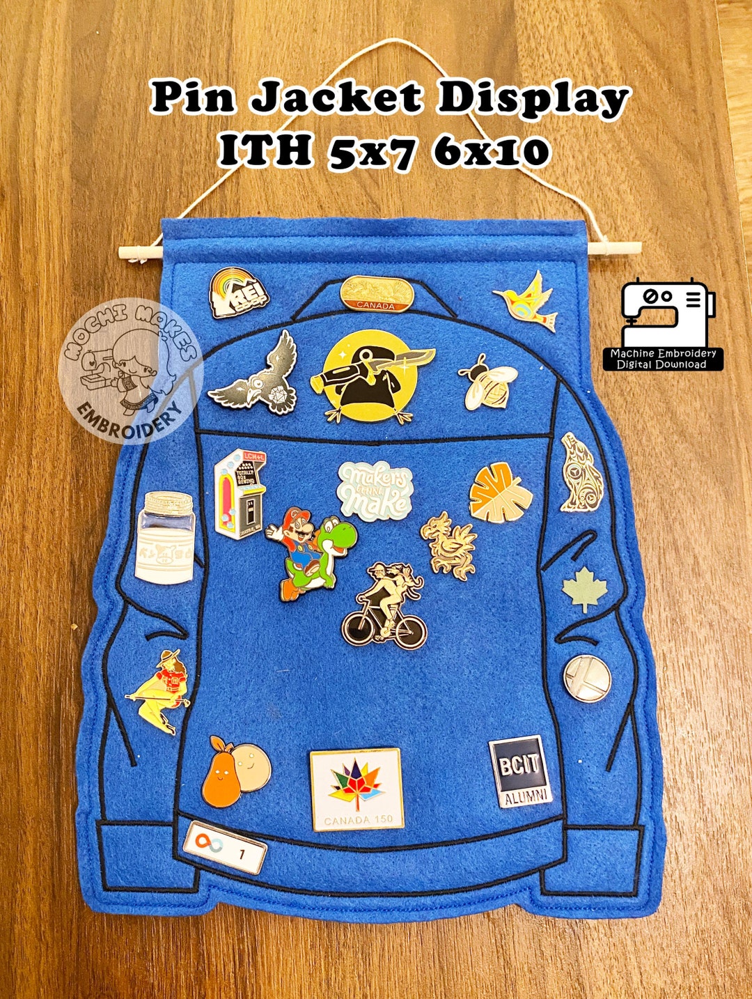 Enamel Pin Collection Hanging Denim Leather Jacket Display Pennant ...