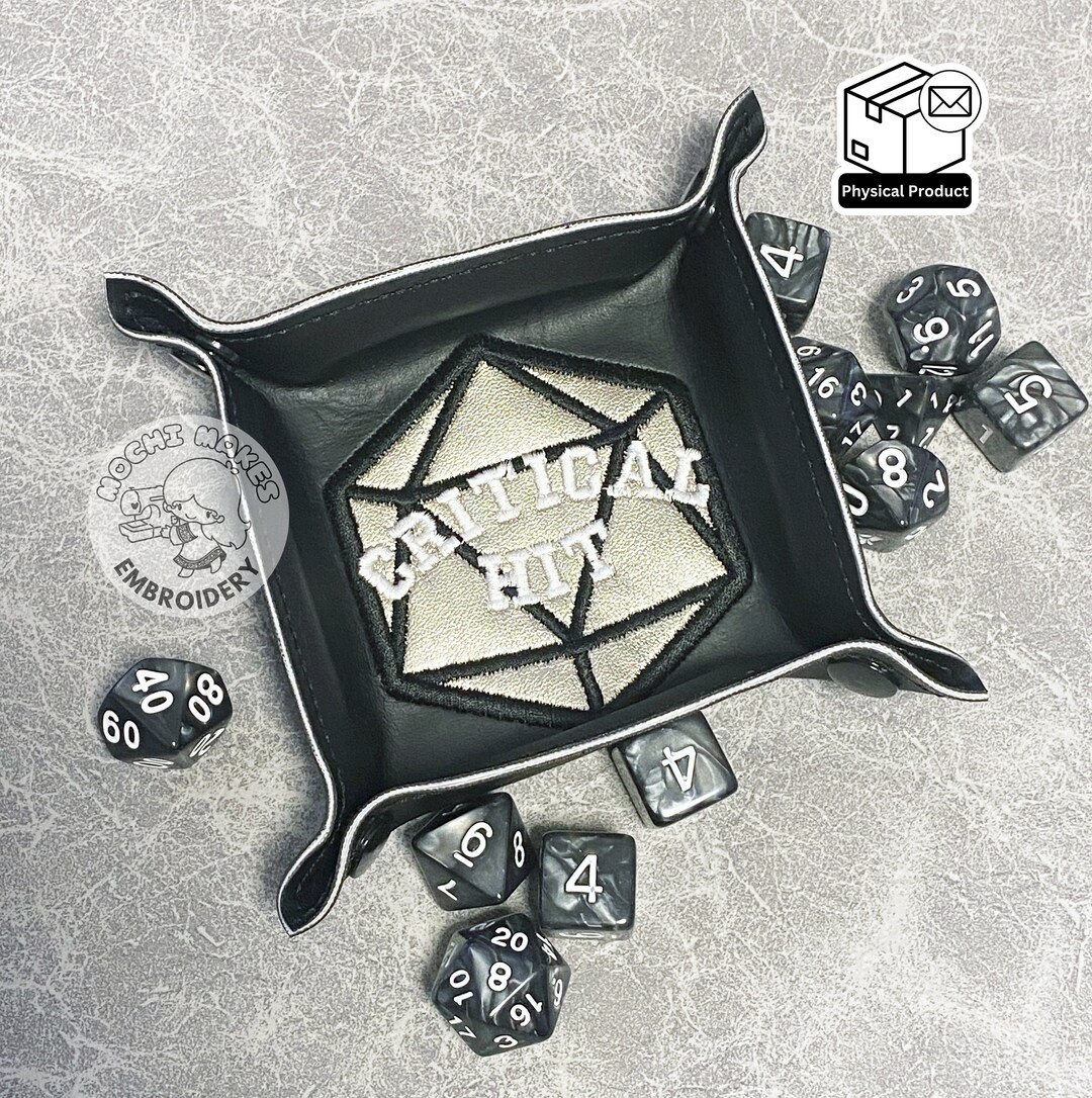 Critical Hit D20 Dungeons Dragons Embroidered Dice Tray Critical Role ...