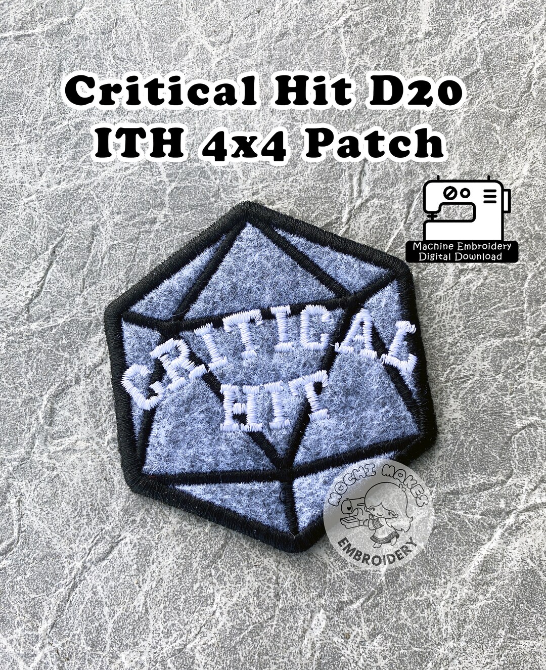 Critical Hit Role D20 Dungeons Dragons ITH in the Hoop Embroidery ...
