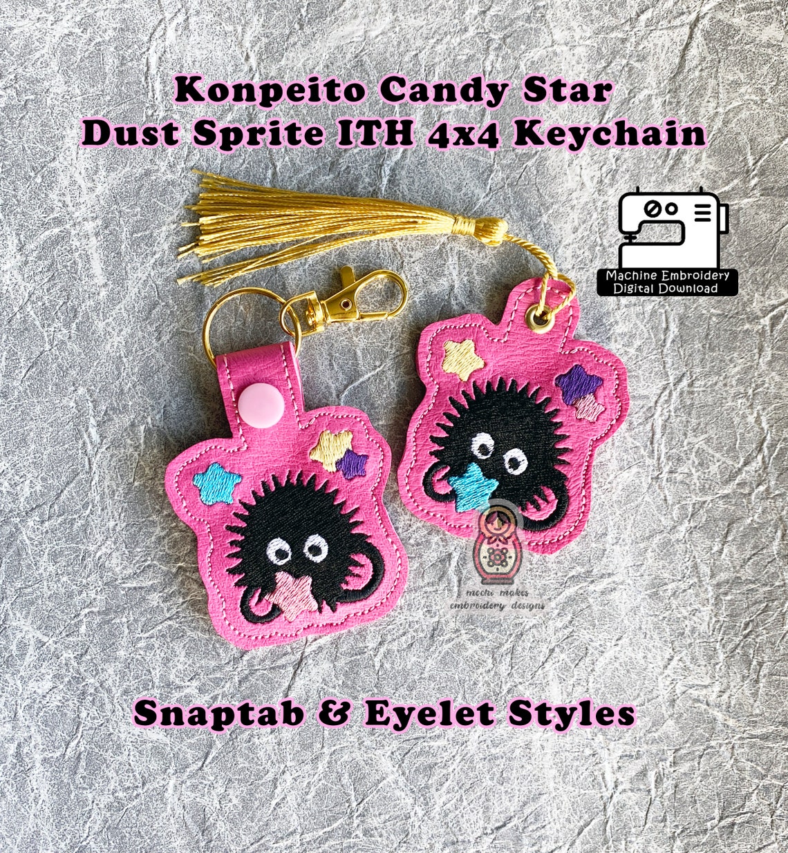 Dust Sprite ITH in the Hoop DIY Keychain Machine Embroidery Pattern ...