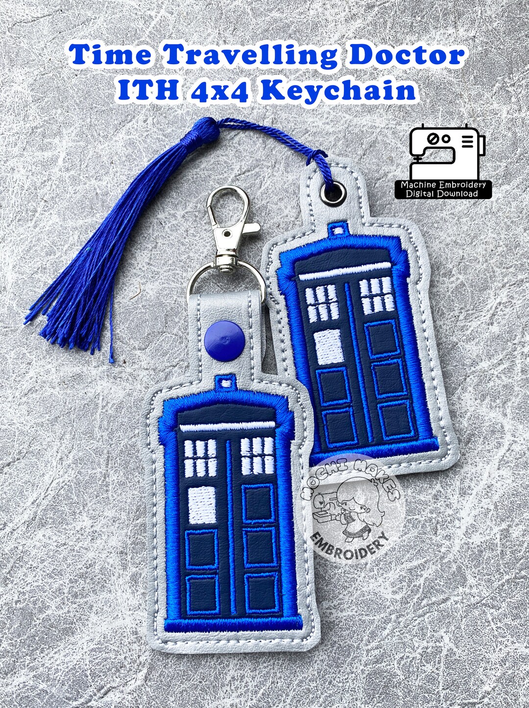 Time Travel Doctor Tardis Applique ITH in the Hoop Embroidery Pattern ...