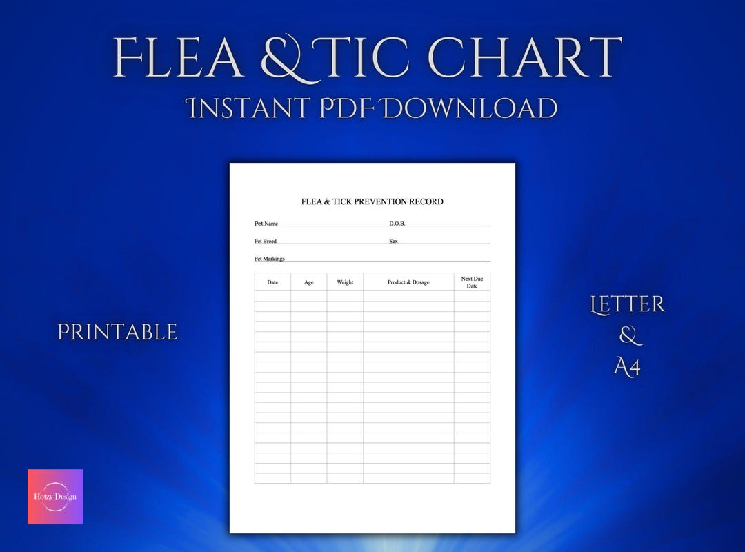 Pet Flea & Tick Prevention Chart - Printable - Etsy UK