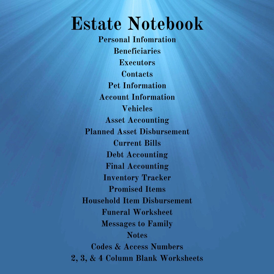 Estate Worksheets Bundle Printable - Etsy