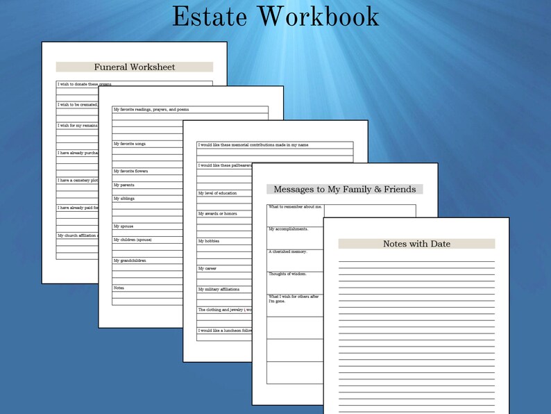 Estate Worksheets Bundle Printable - Etsy