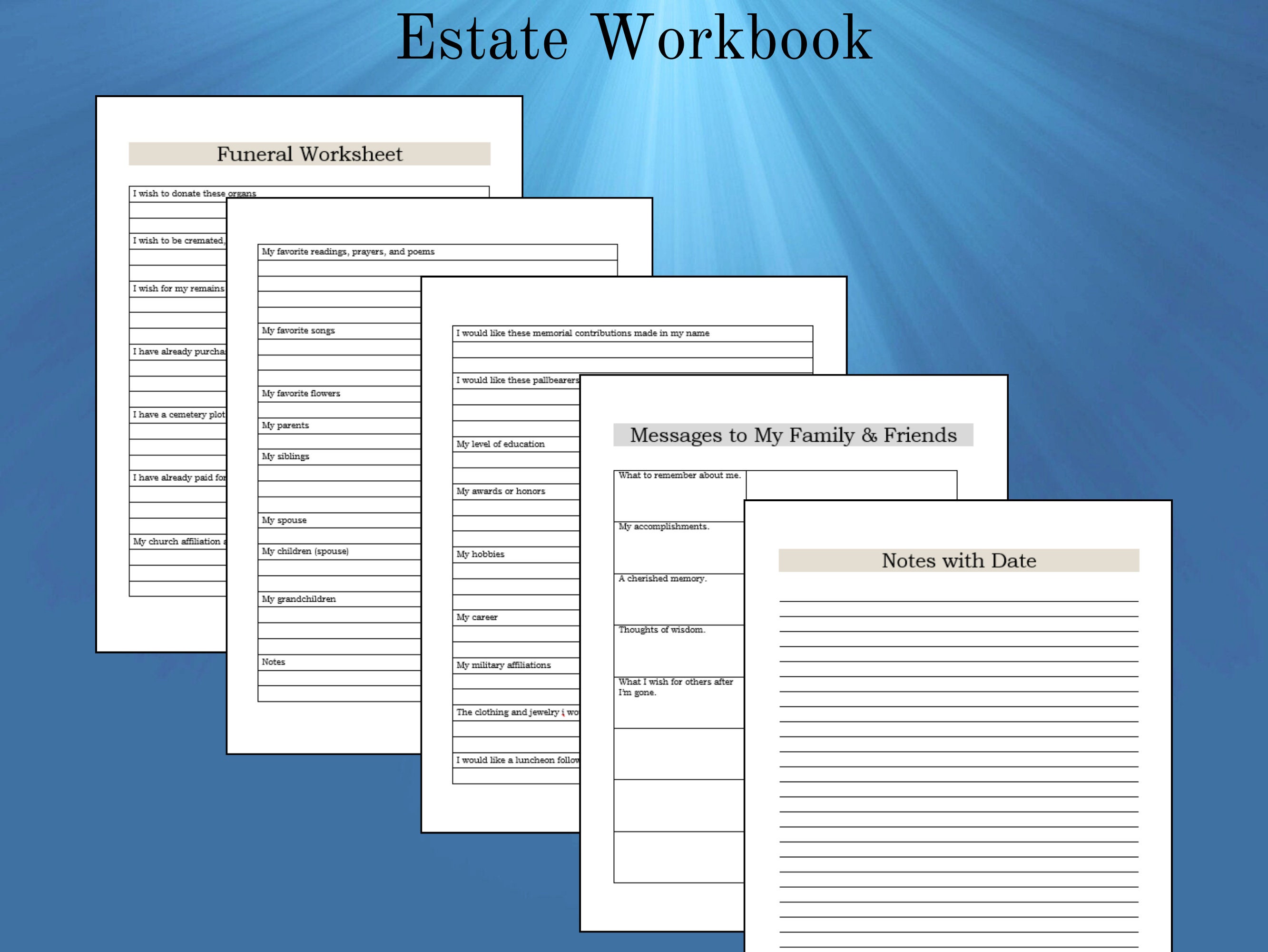 Estate Worksheets Bundle Printable - Etsy
