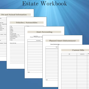 Estate Worksheets Bundle Printable - Etsy