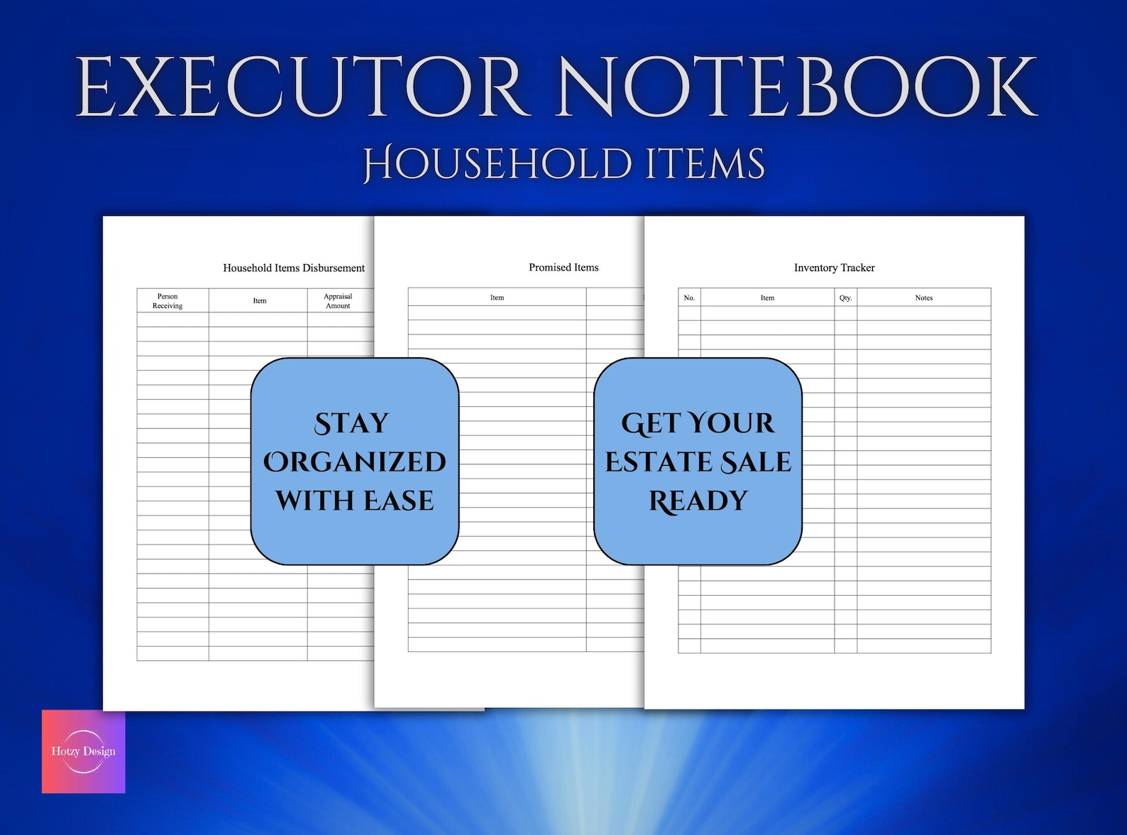 Executor Notebook: Estate Administration, Bills, Assets (printable PDF ...