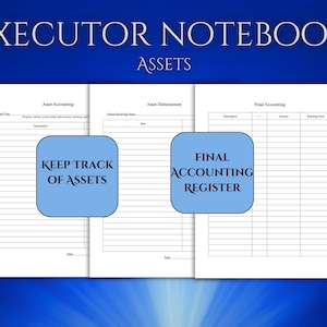 Executor Notebook: Estate Administration, Bills, Assets (printable PDF ...