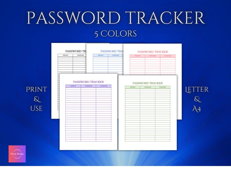 Password Tracker Template - Printable - Etsy