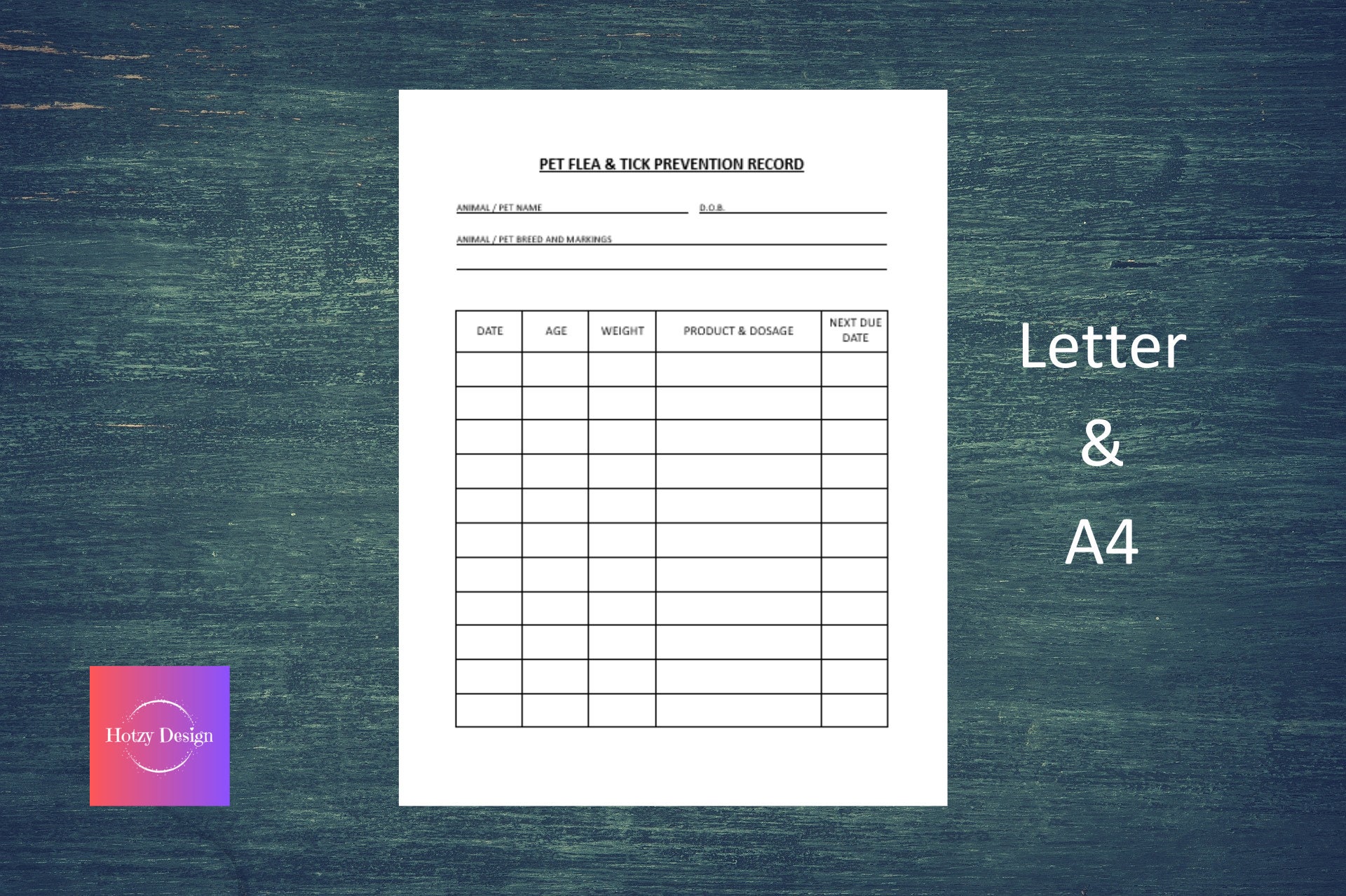 Pet Flea & Tick Prevention Chart Printable - Etsy