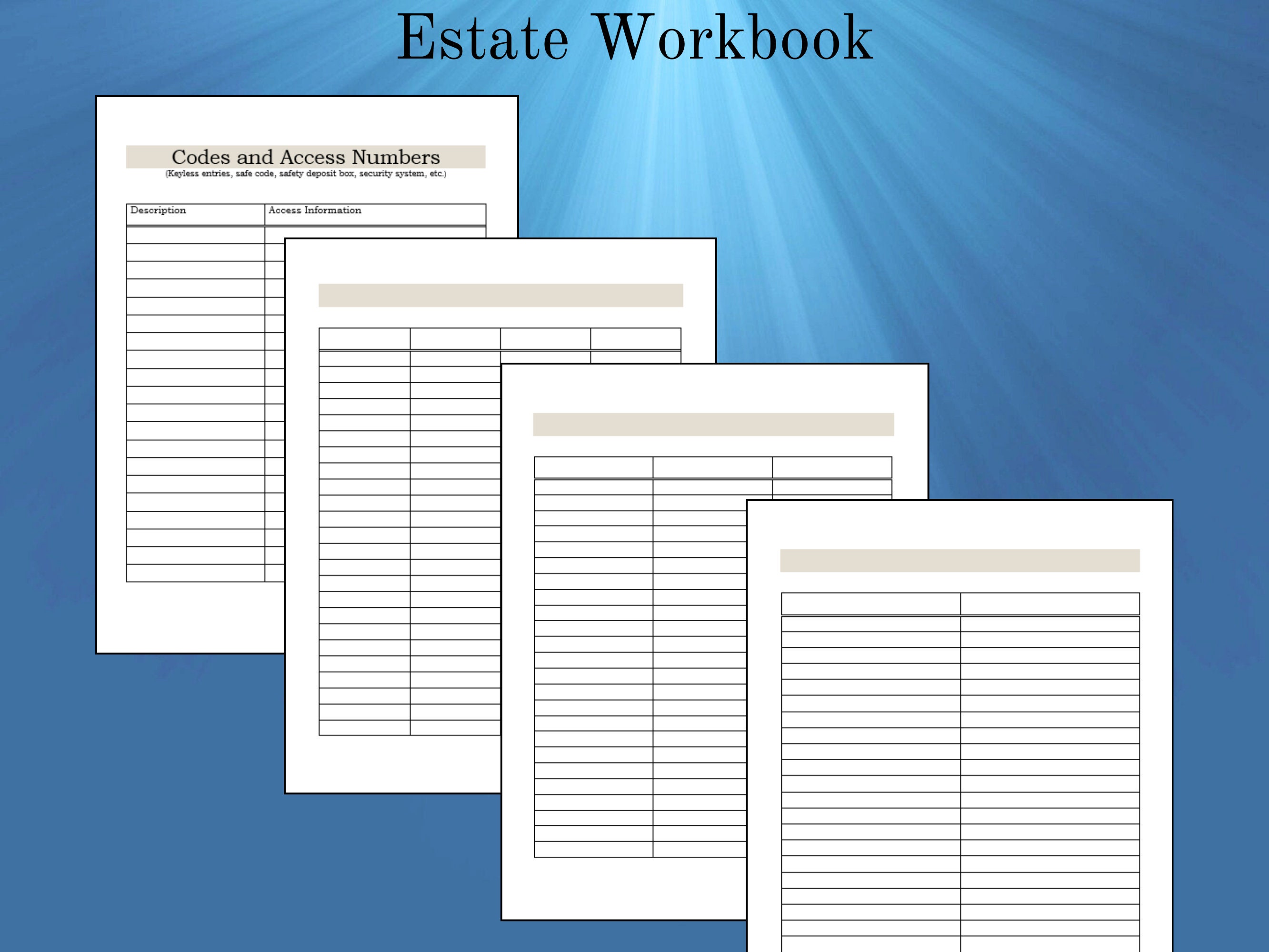 Estate Worksheets Bundle Printable - Etsy