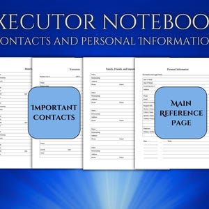 Executor Notebook: Estate Administration, Bills, Assets (printable PDF ...
