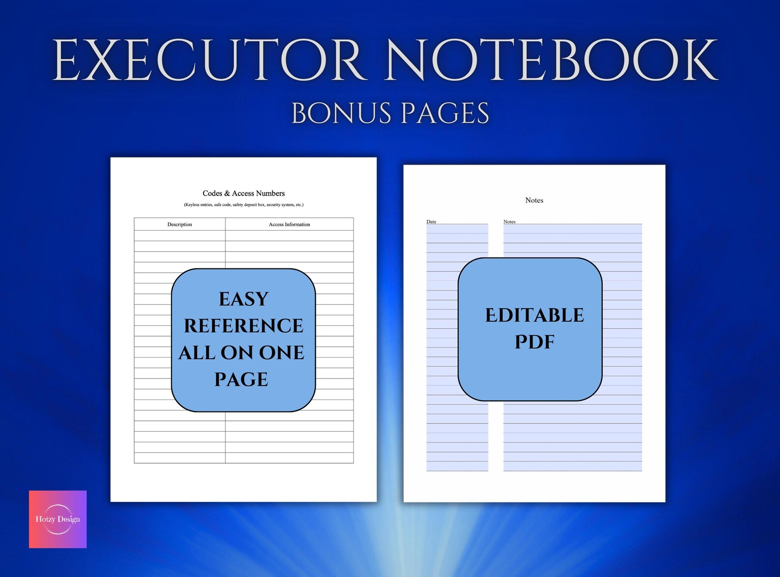 Executor Notebook: Estate Administration, Bills, Assets (printable PDF ...