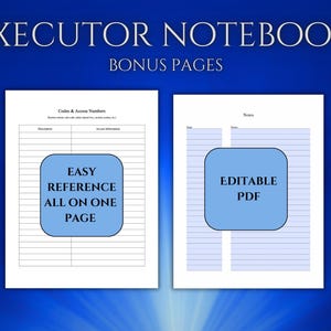 Executor Notebook: Estate Administration, Bills, Assets (printable PDF ...