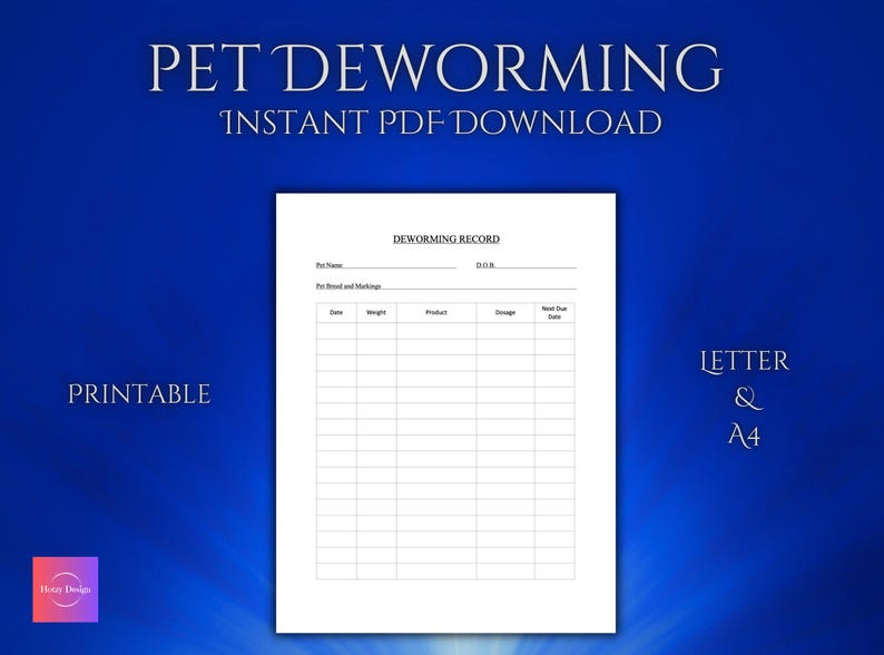 Pet Deworming & Prevention Chart - Printable - Etsy