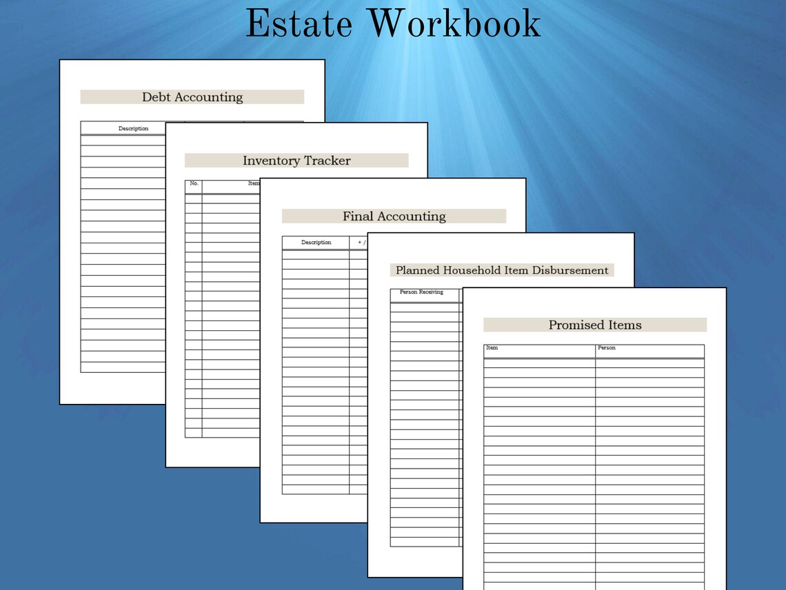 Estate Worksheets Bundle Printable - Etsy