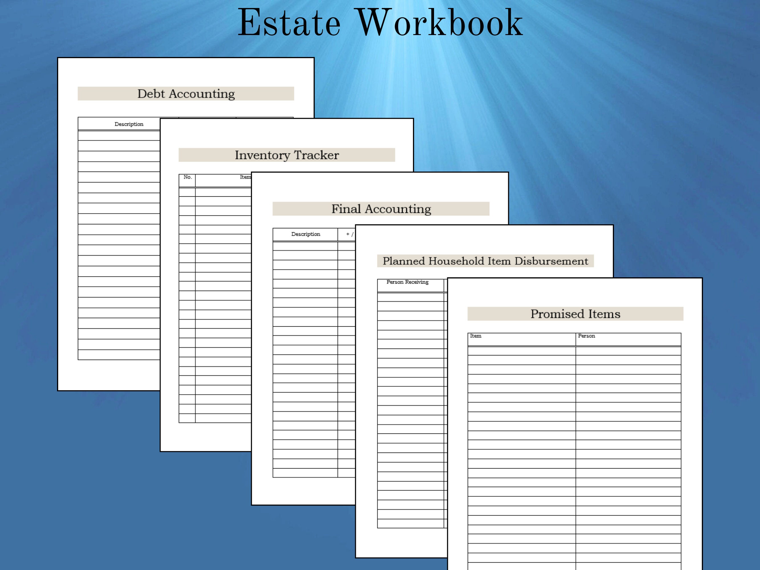 Estate Worksheets Bundle Printable - Etsy