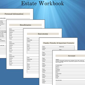 Estate Worksheets Bundle Printable - Etsy
