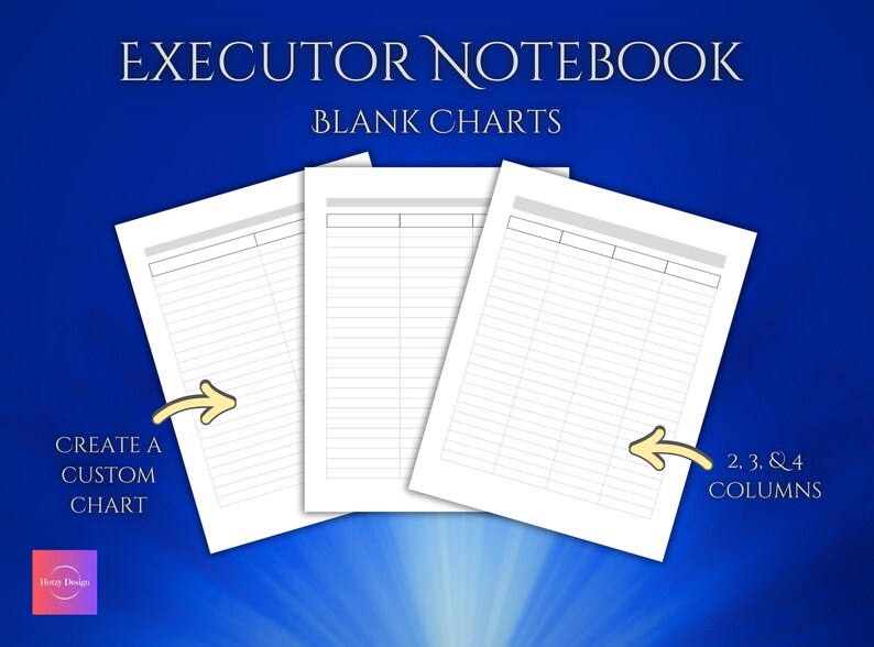Executor Notebook Worksheets for Bills, Assets, Financial, Personal ...