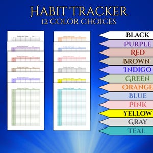 Monthly Habit Tracker: Printable Chart, A4 & Letter Size (digital ...