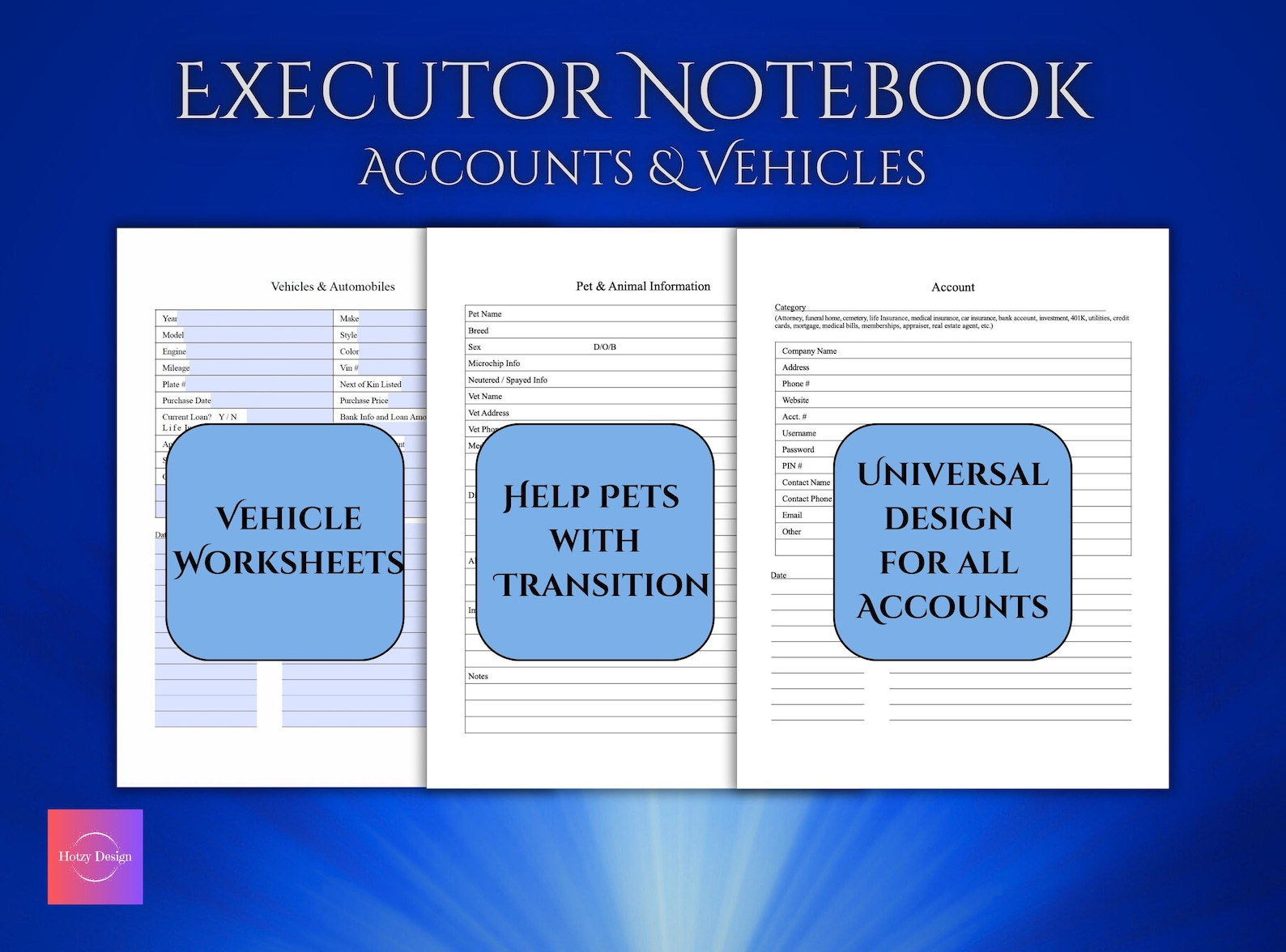 Executor Notebook: Estate Administration, Bills, Assets (printable PDF ...