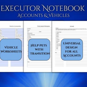 Executor Notebook: Estate Administration, Bills, Assets (printable PDF ...