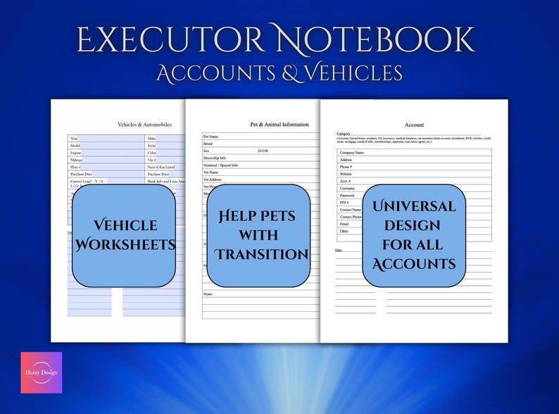 Executor Notebook -templates to Help With Organizing Estate Finances ...