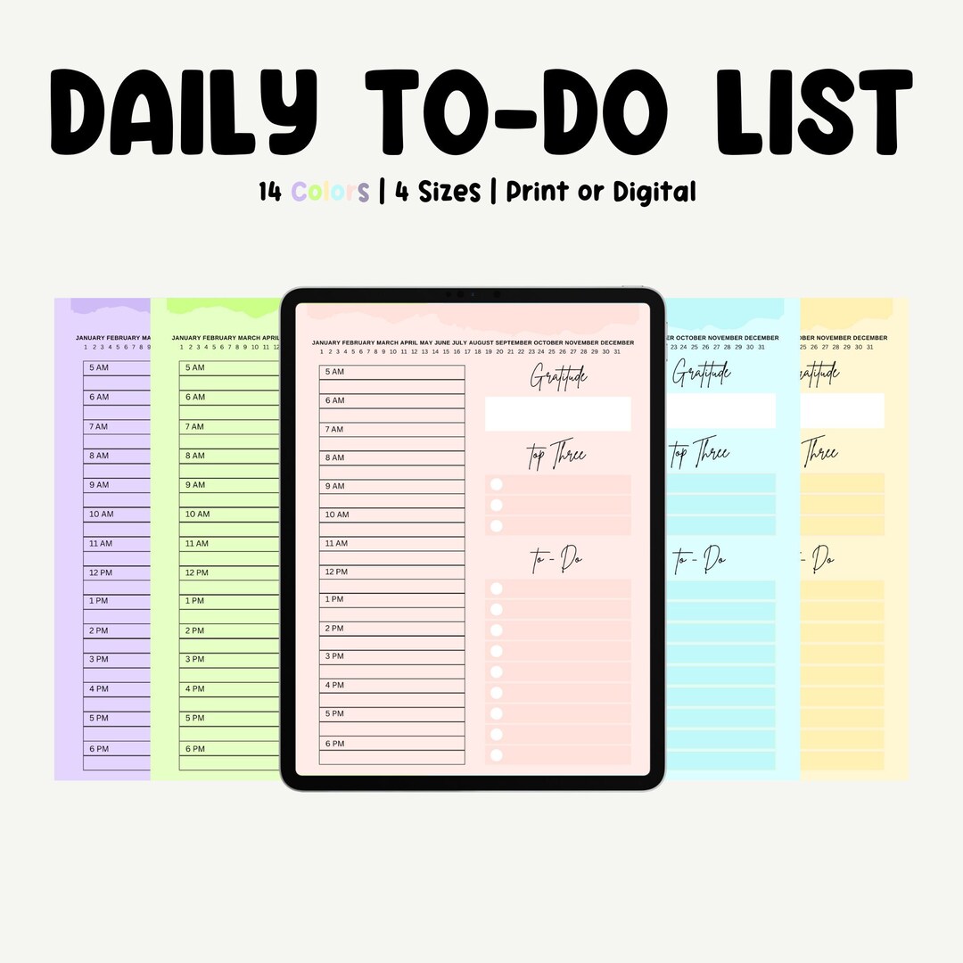 Digital to Do List Template, Undated to Do List Template, Digital ...