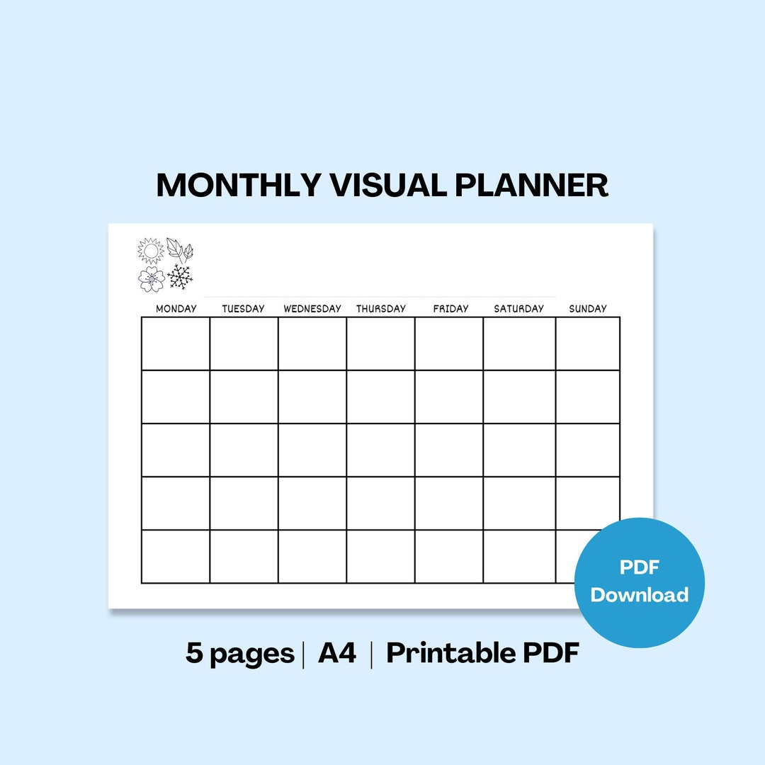 Monthly Visual Planner, Visual Communication, Visual Schedule, Autism ...