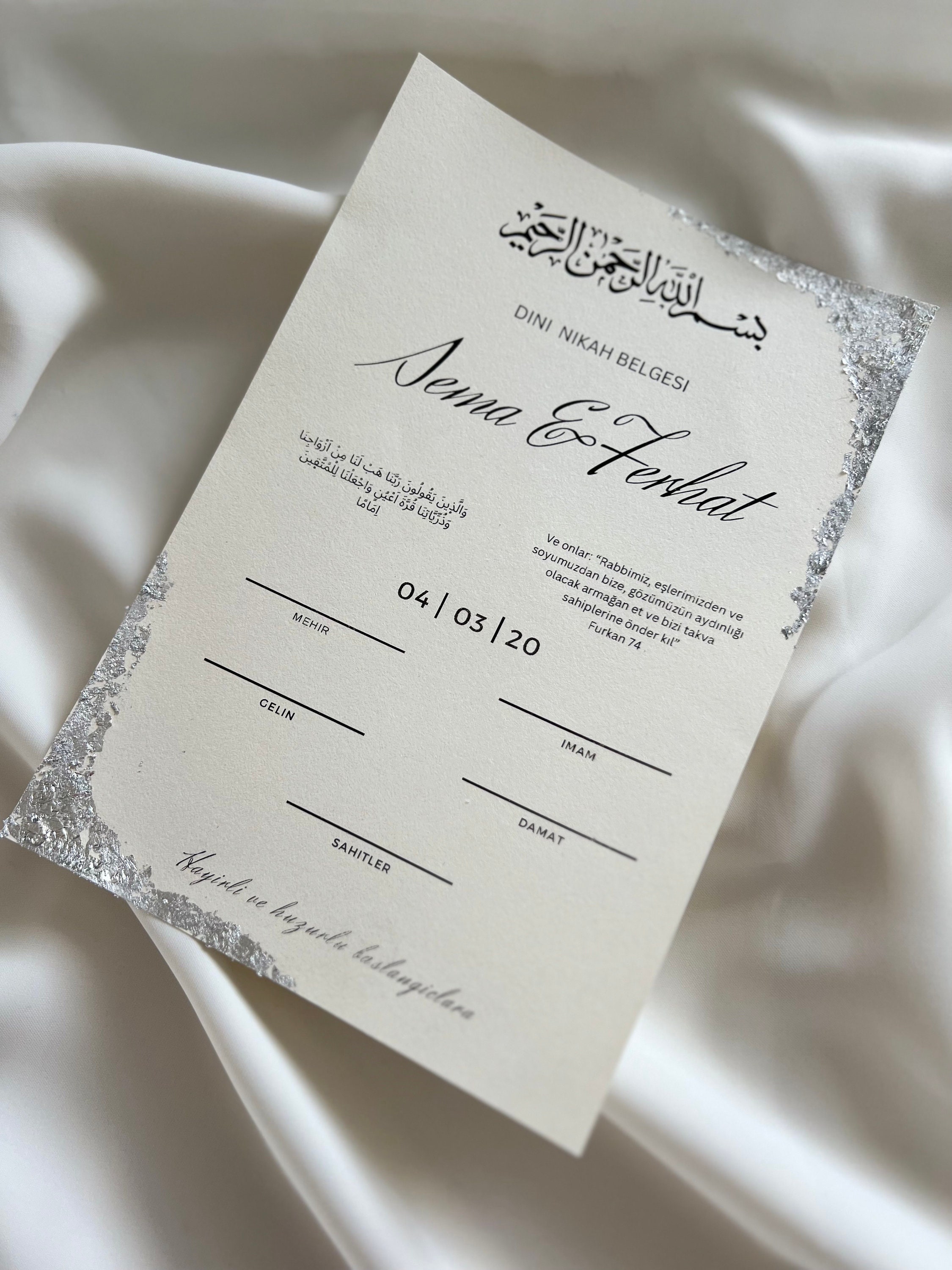 Dini Nikah Belgesi Islamic Marriage Certificate - Etsy
