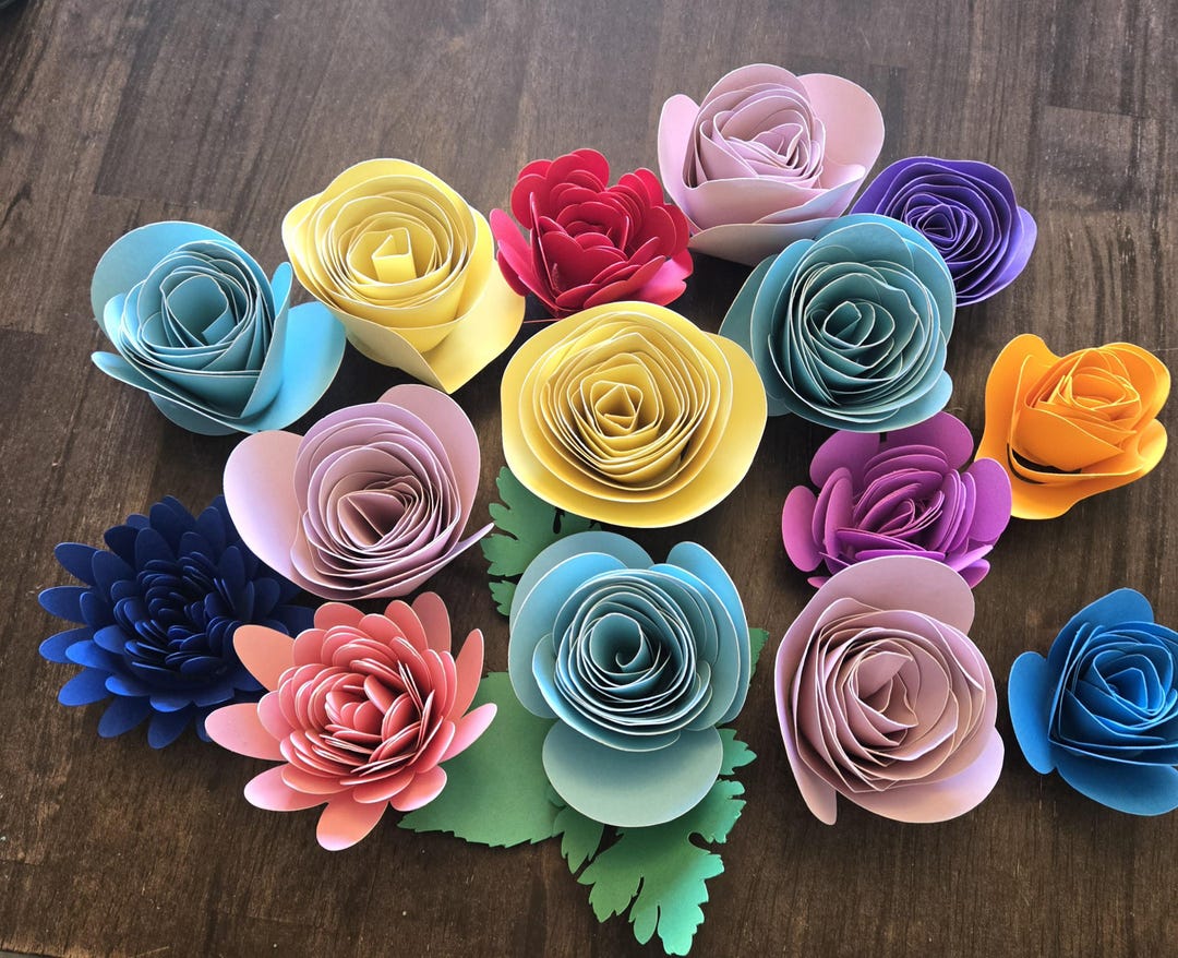 Customizable Paper Flower Arrangement | Hand-rolled Paper Flowers ...