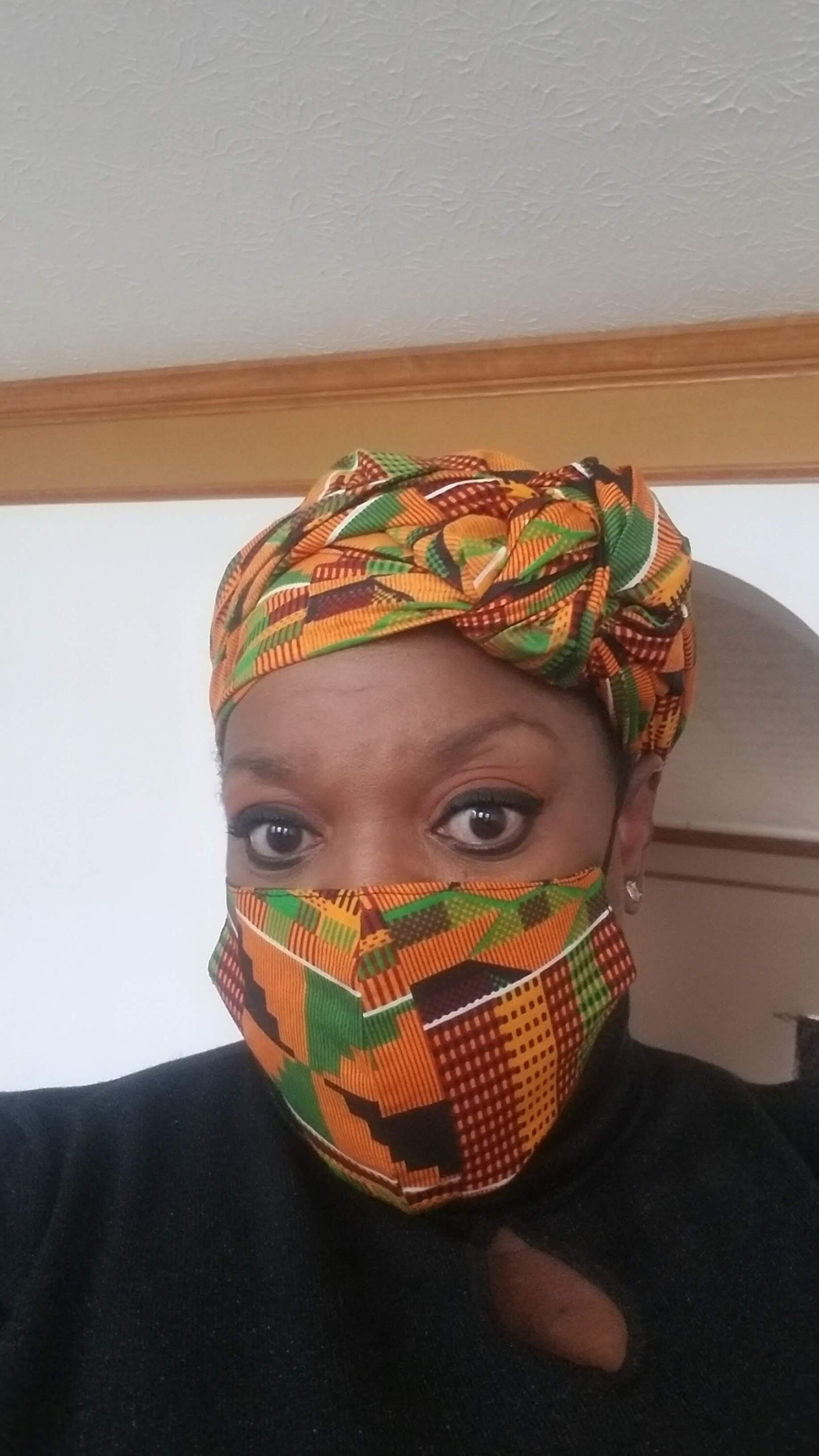 Original Kente African Scarf/wrap With Mask - Etsy