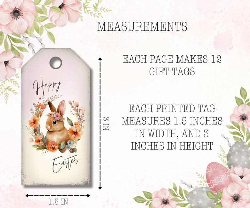 Printable Easter Gift Tags | PDF | 4 Colors - Etsy