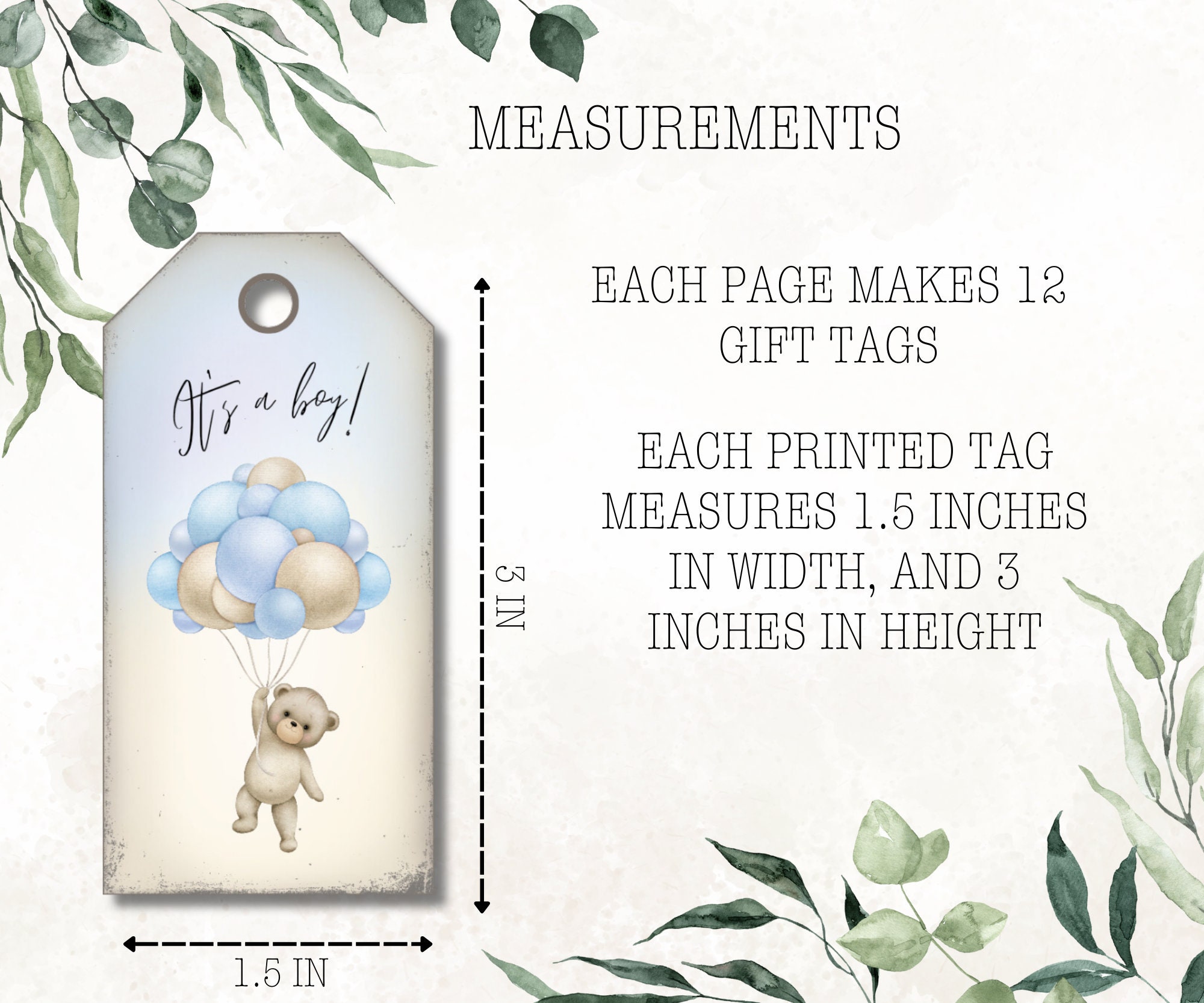 Printable Baby Shower Gift Tags | 3 Colours | PDF | 12 Designs | Gender ...
