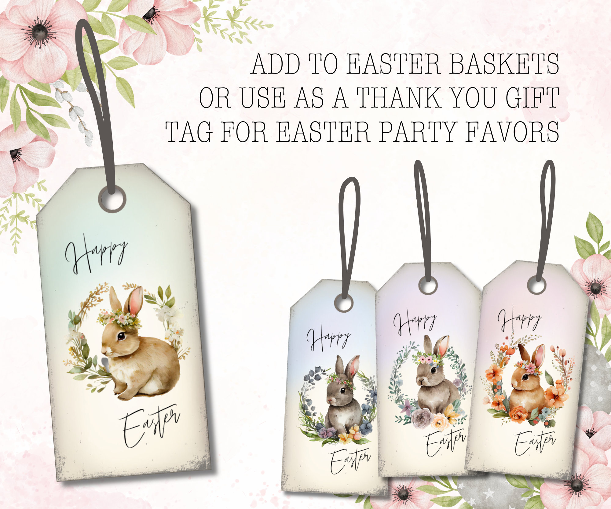 Printable Easter Gift Tags | PDF | 4 Colors - Etsy