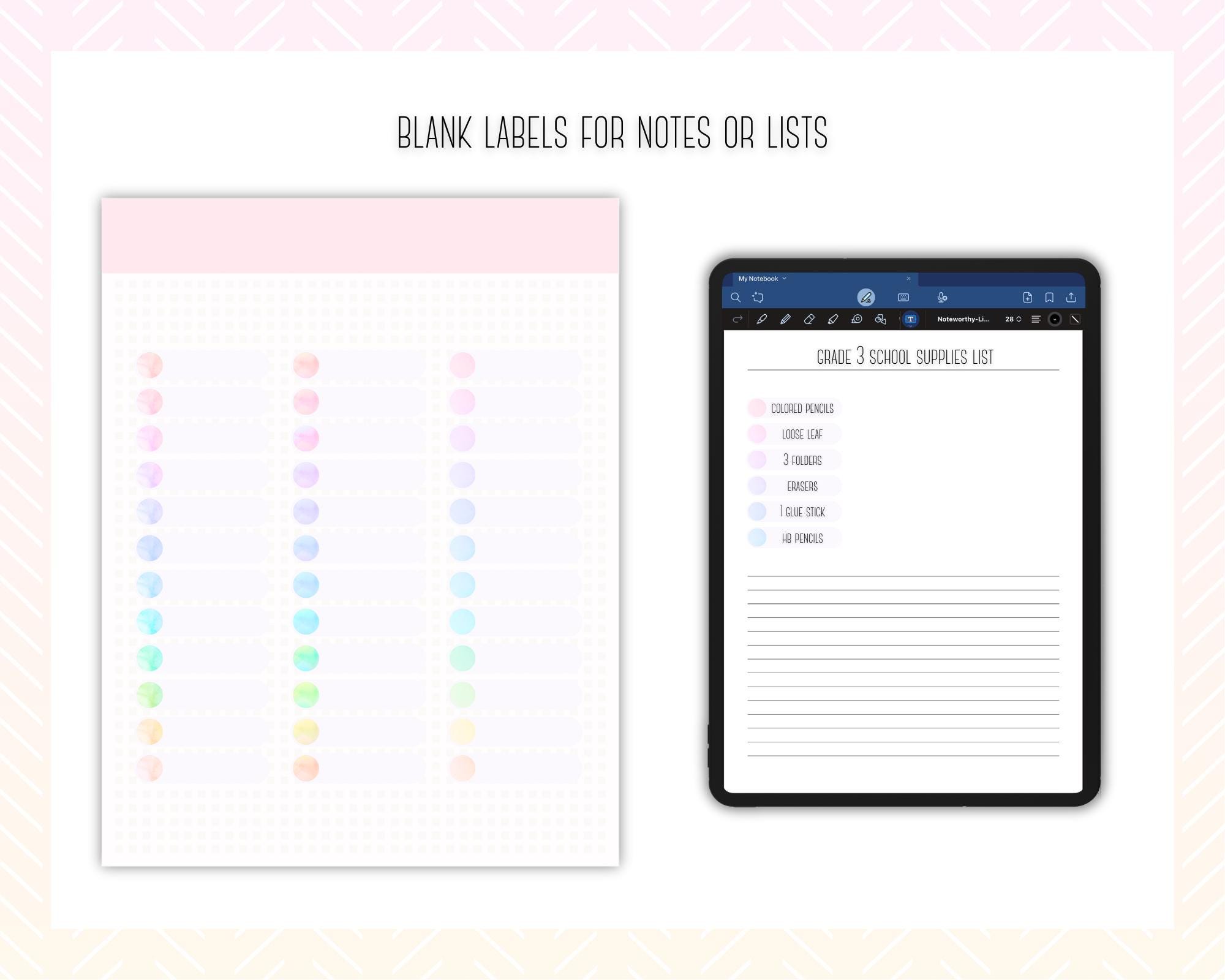 Samsung Notes , Penly & Goodnotes Sticker Book | Pastel Watercolor ...