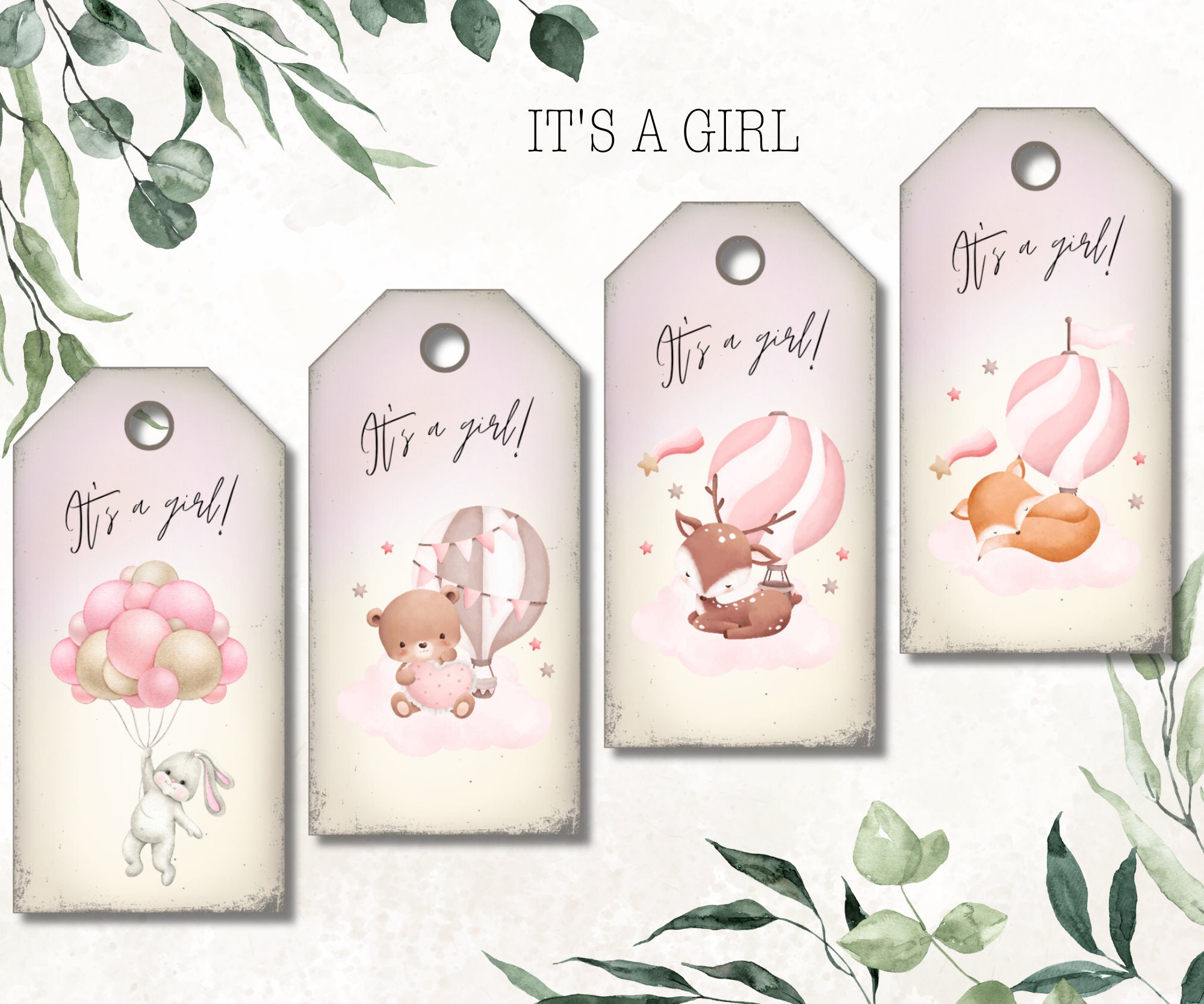 Printable Baby Shower Gift Tags | 3 Colours | PDF | 12 Designs | Gender ...