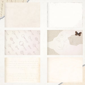 24 Vintage Paper Scrapbook Digital Sticker Page Overlays | Transparent ...
