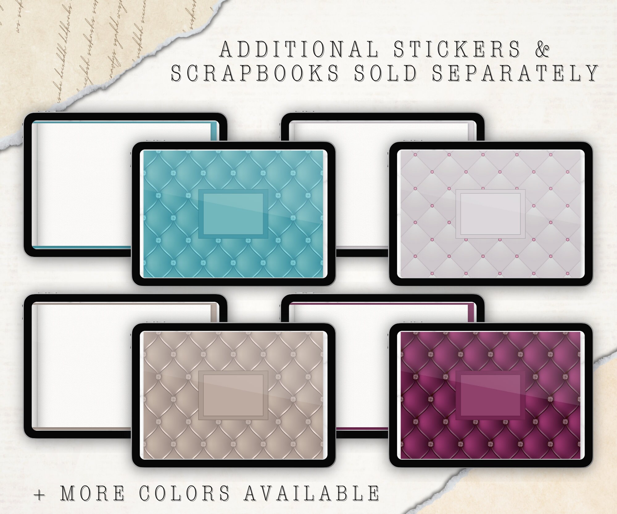 24 Vintage Paper Scrapbook Digital Sticker Page Overlays | Transparent ...