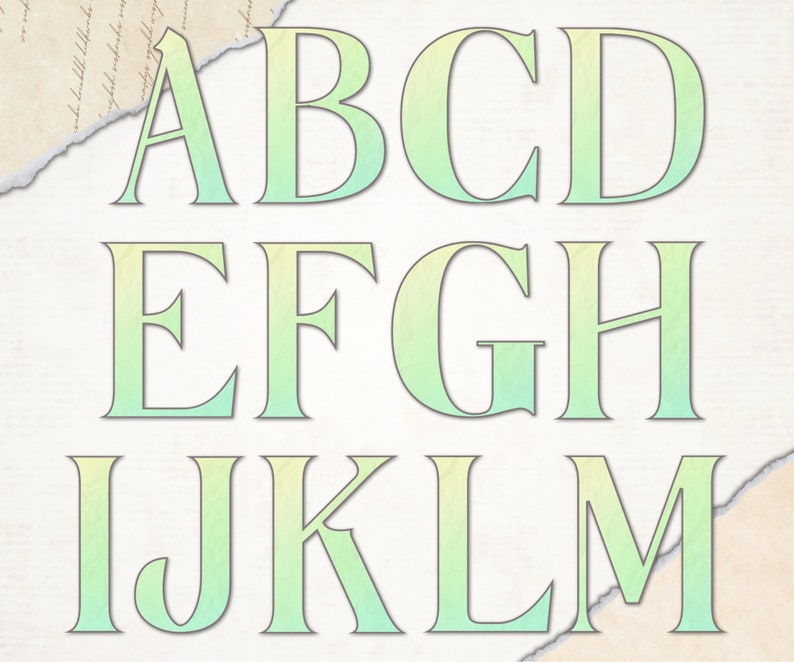 42 Alphabet Numbers & Punctuation Digital Scrapbook Stickers | Dreamy ...