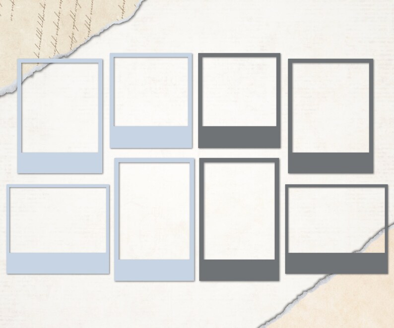 40 Digital Scrapbook Stickers | Basic Photo Frames | 10 Colors | 4 ...