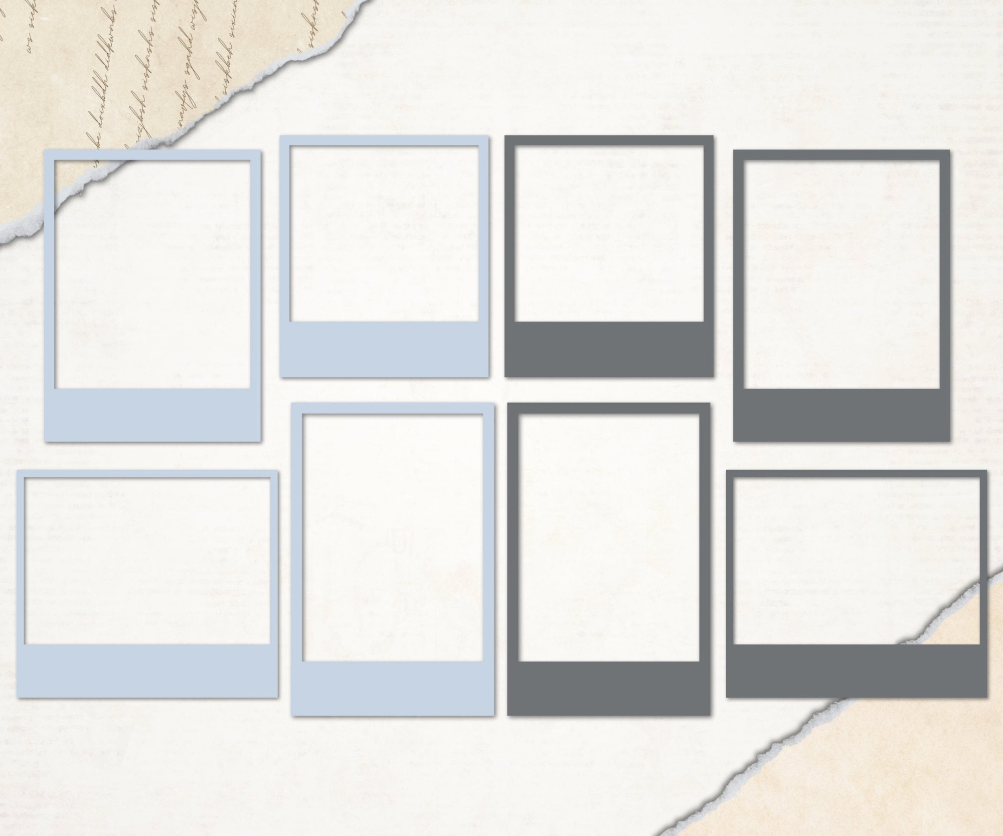40 Digital Scrapbook Stickers | Basic Photo Frames | 10 Colors | 4 ...