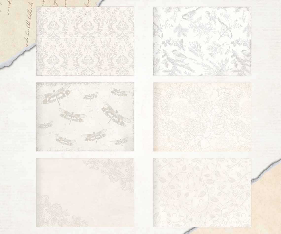 24 Vintage Paper Scrapbook Digital Sticker Page Overlays | Transparent ...