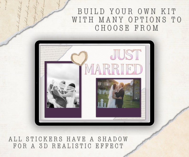 40 Digital Scrapbook Stickers | Basic Photo Frames | 10 Colors | 4 ...