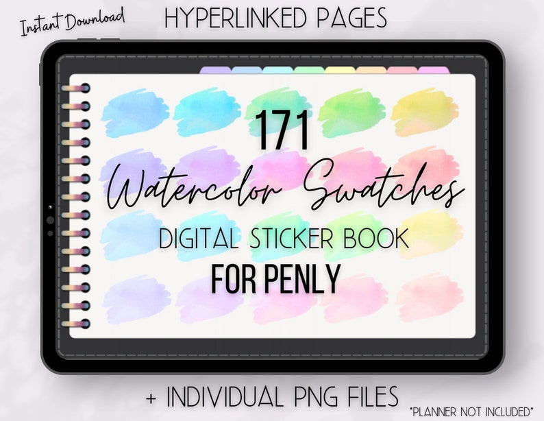Watercolor Swatches Stickerbook for Penly | Pre-cropped Stickerbook ...