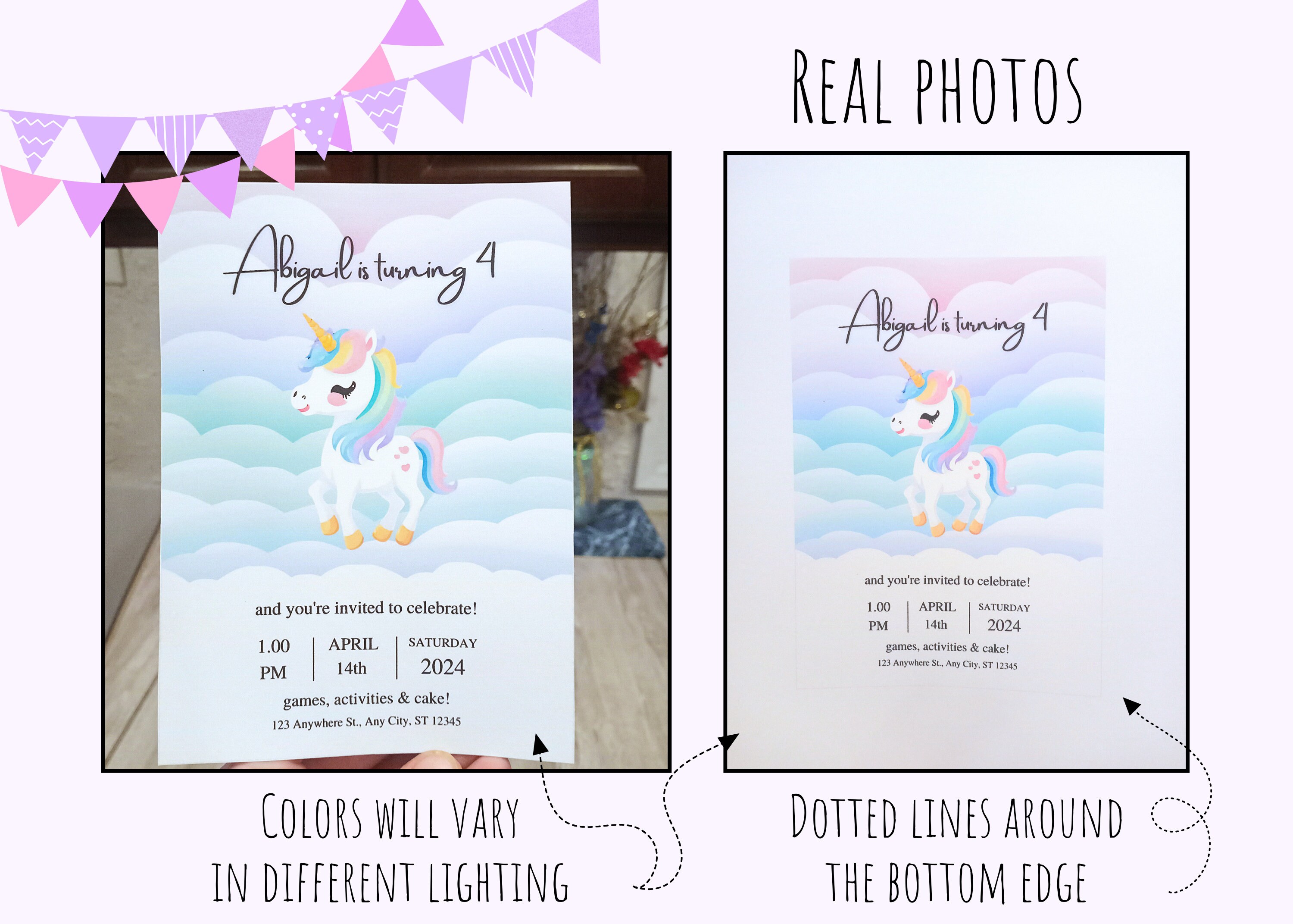 EDITABLE Printable Pastel Unicorn Birthday Invitation Template Edit in ...