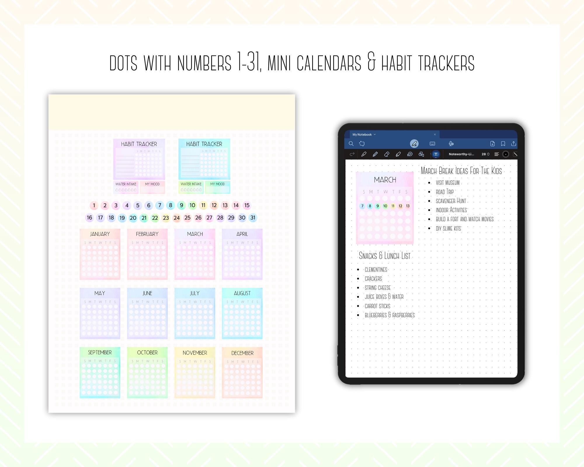 Samsung Notes , Penly & Goodnotes Sticker Book | Pastel Watercolor ...