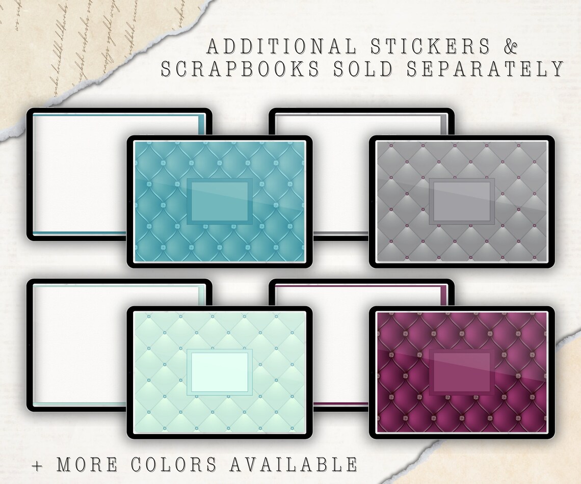 40 Digital Scrapbook Stickers | Basic Photo Frames | 10 Colors | 4 ...