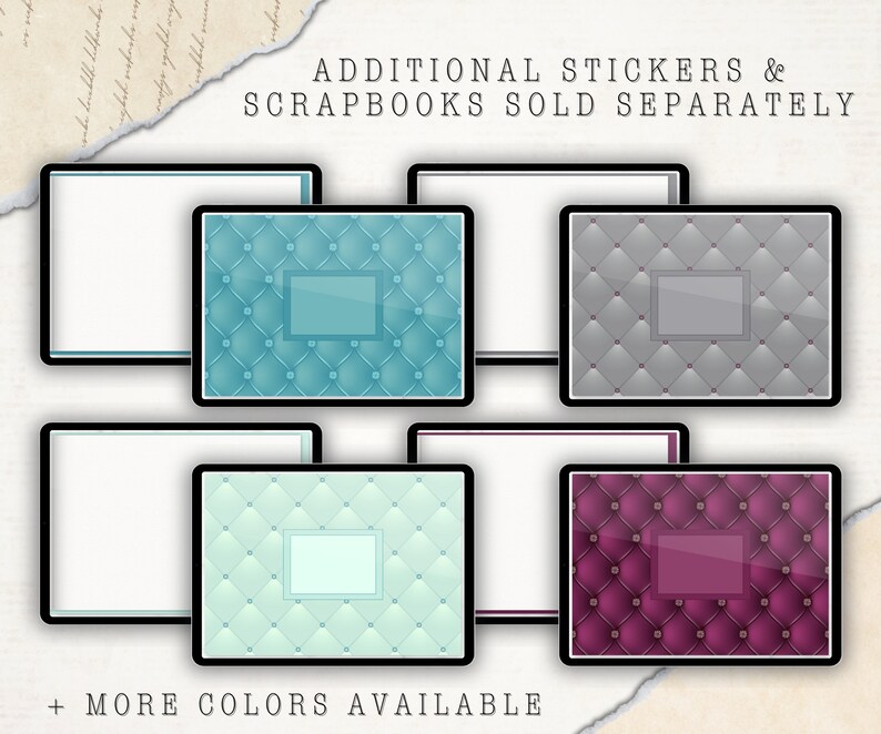 40 Digital Scrapbook Stickers | Basic Photo Frames | 10 Colors | 4 ...