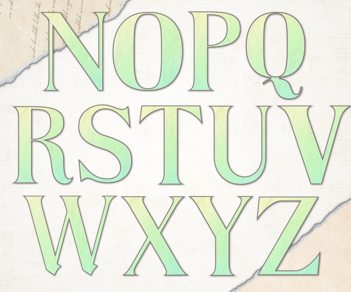42 Alphabet Numbers & Punctuation Digital Scrapbook Stickers | Dreamy ...